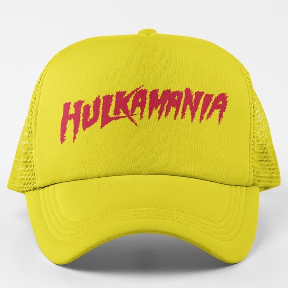 Accessories | New Hulkamania Logo Foam Trucker Mesh Snapback Hat Yellow | Poshmark
